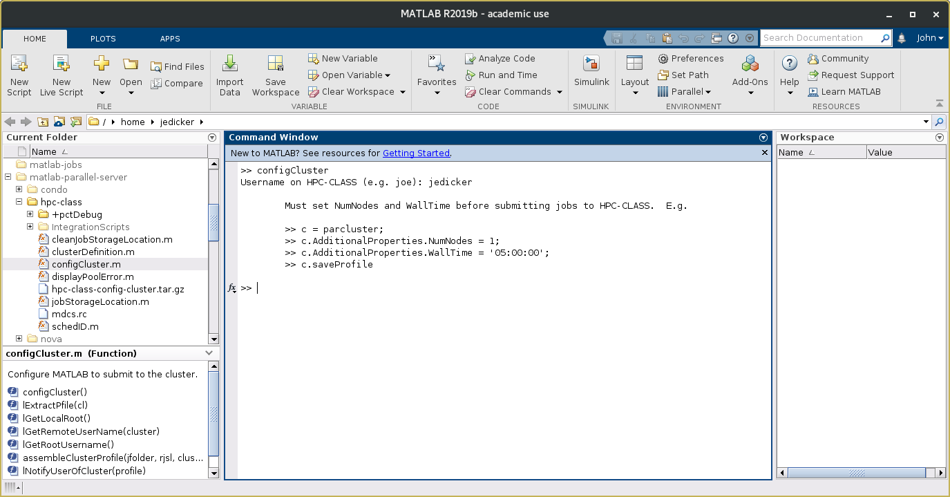 Using Matlab Parallel Server | High Performance Computing
